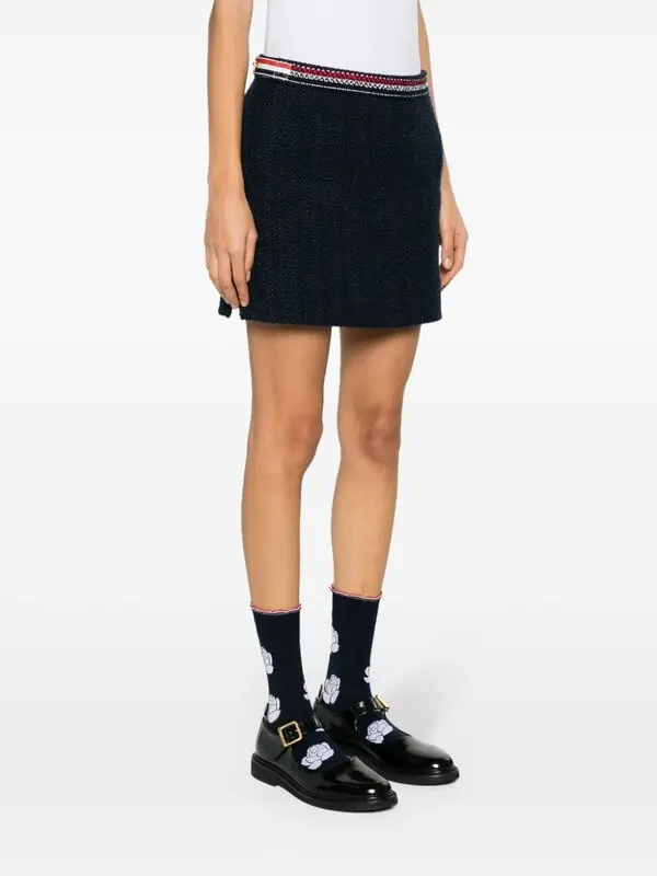 Thom Browne 4-bar Tweed Miniskirt