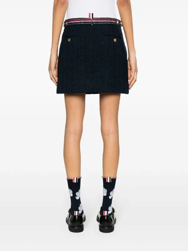 Thom Browne 4-bar Tweed Miniskirt