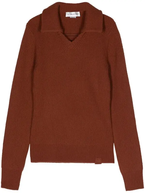 Victoria Beckham Spread-collar Ribbed Jumper