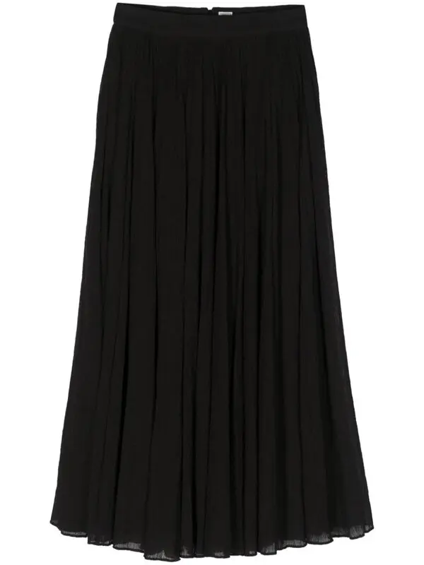 TOTEME Plissé-effect Organic Cotton Midi Skirt