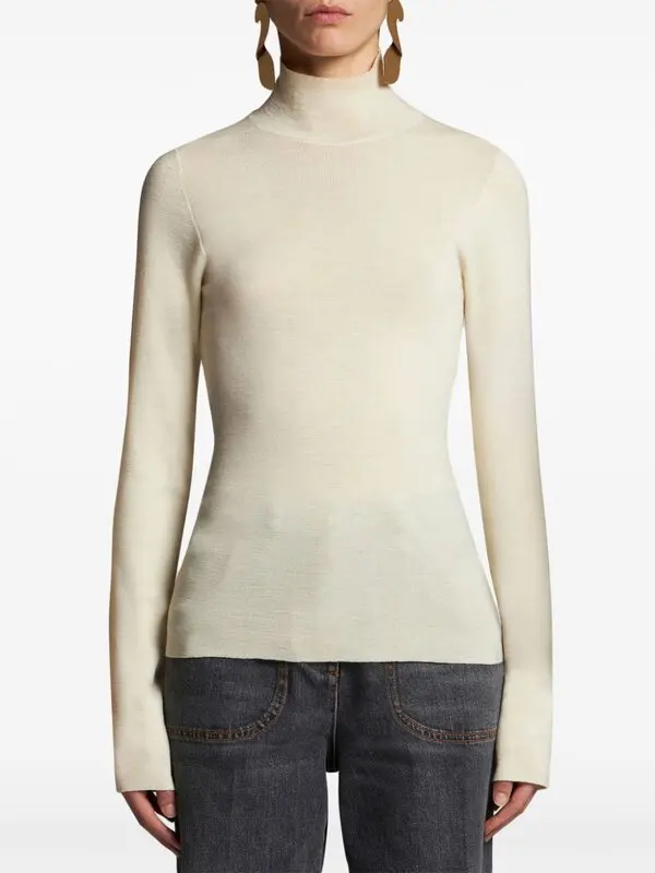 Etro High-neck Wool Jumper - Neutrals