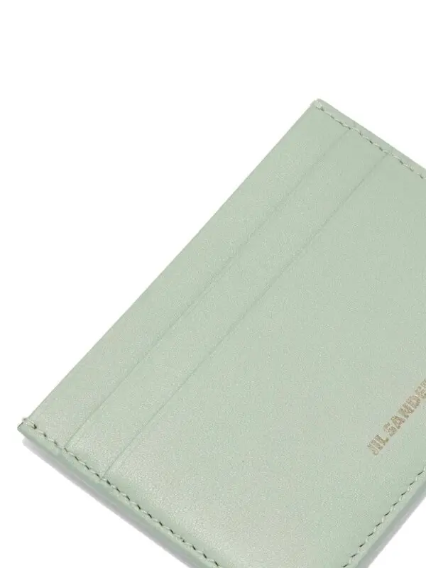 JIL SANDER Leather Card Holder - Green