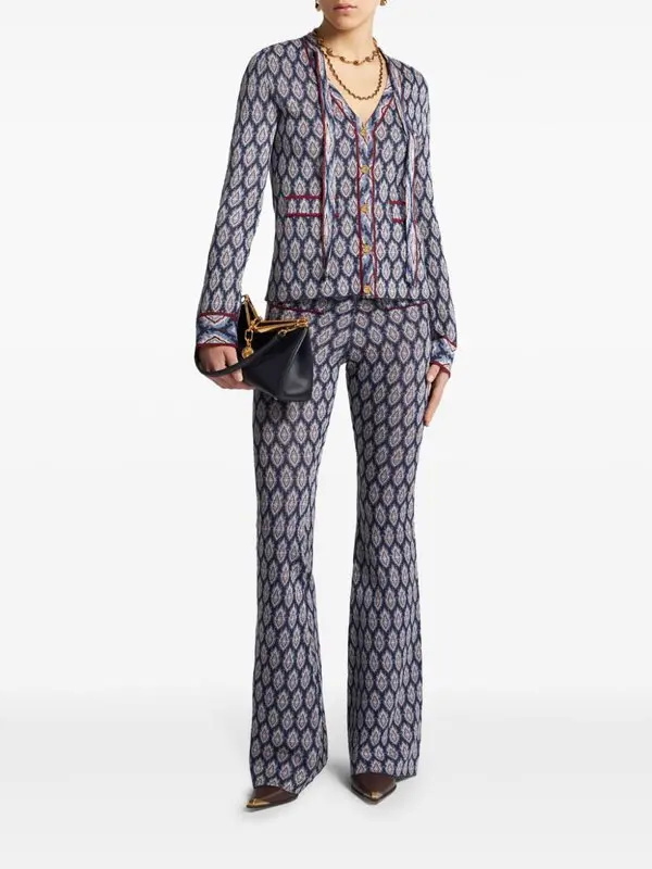 Etro Bow-detail Jacquard Cardigan