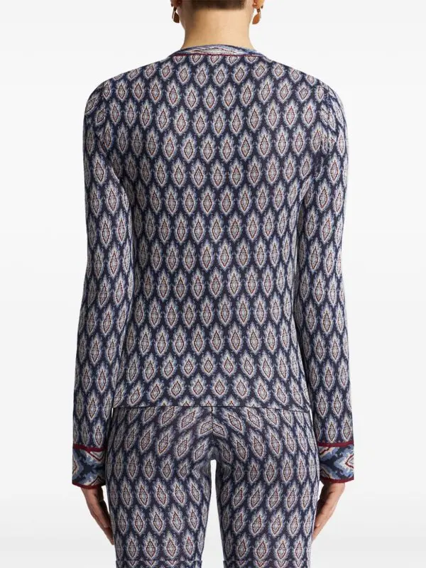 Etro Bow-detail Jacquard Cardigan