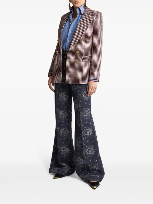 Etro Floral-jacquard Flared Jeans - Blue