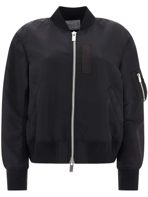 Sacai Baseball-collar Zip-up Bomber Jacket