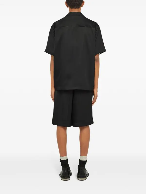 JIL SANDER Short-sleeve Notched-collar Shirt - Black