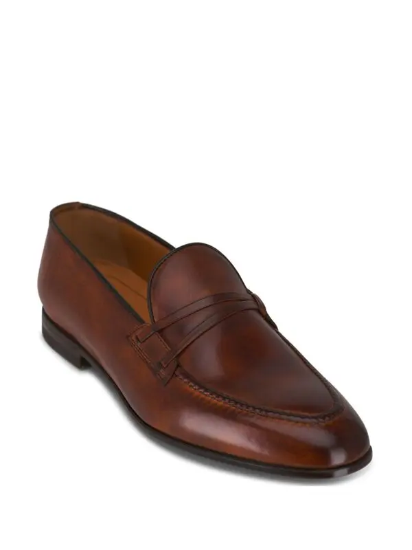 Bontoni Festoso Almond-toe Leather Loafers