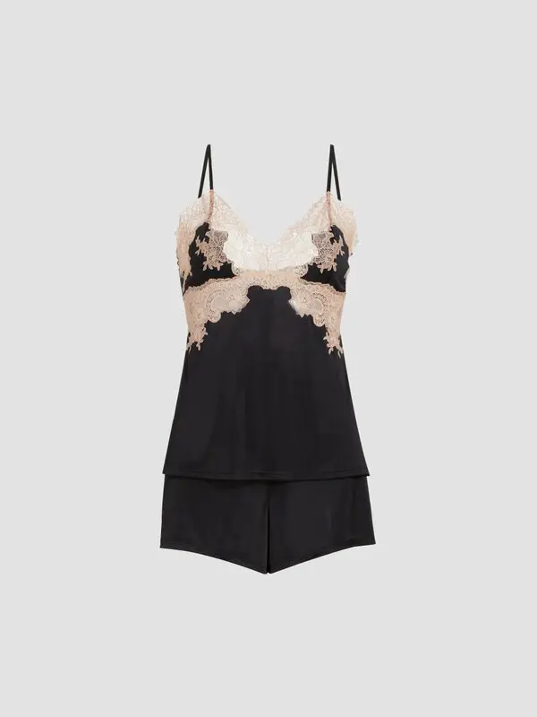 Natori Enchant Lace Camisole Short Set - Black