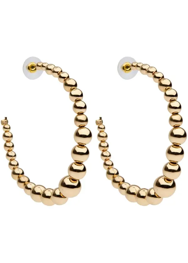 KENNETH JAY LANE Beaded Hoop Earrings - Gold