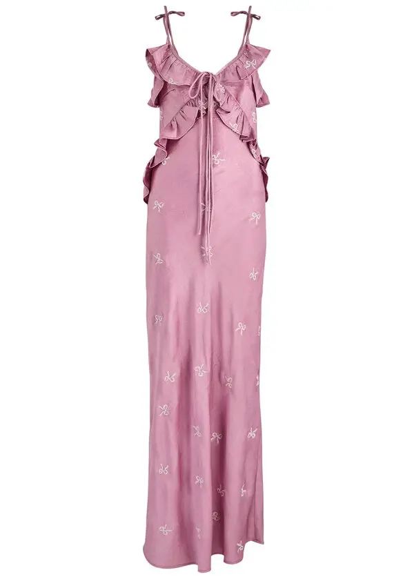 damson madder pink bow dress Damson Madder Rebecca Bow Back Dress In Pink - 60% Off
