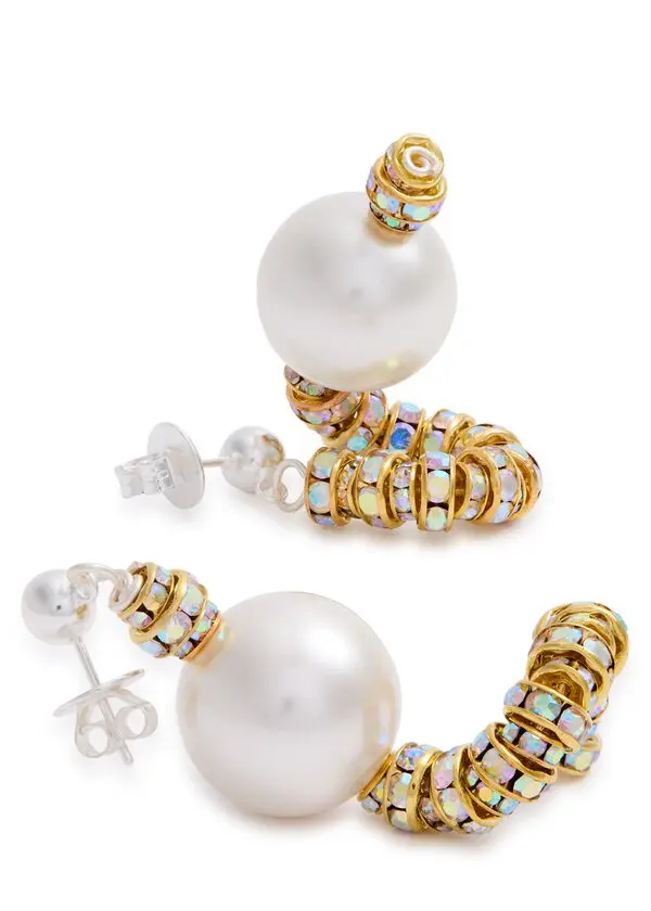 PEARL OCTOPUSS.Y Mini Snakes Embellished Drop Earrings - Gold