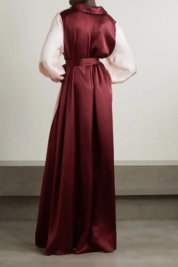 burgundy and peach dress Maroon Silk Organza Cape – Anna Nieman Boutique main image 0