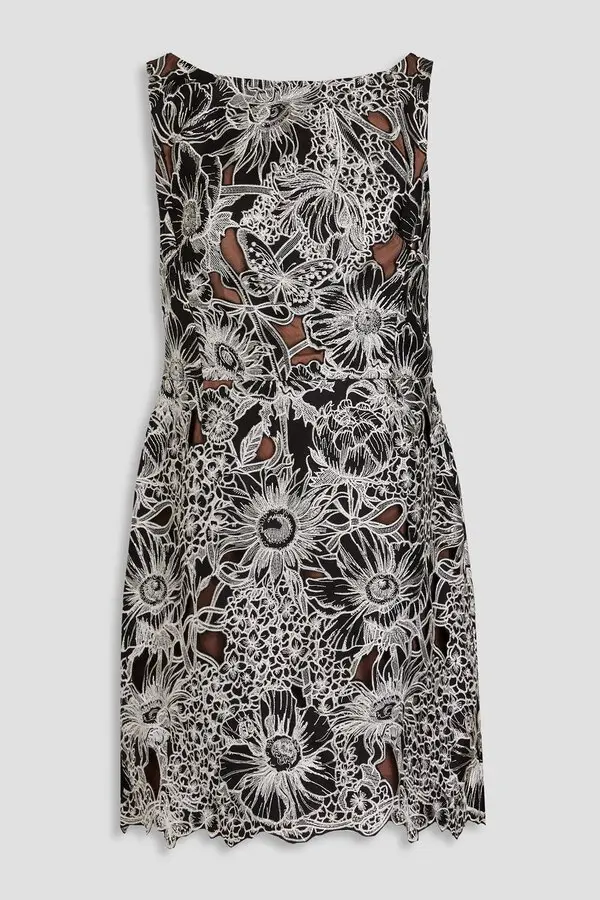Marchesa Guipure Lace Mini Dress