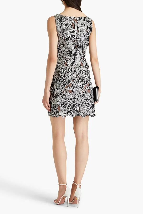 Marchesa Guipure Lace Mini Dress