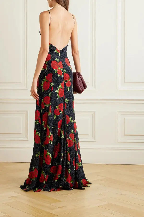 white christmas dresses OTM Exclusive: Numa Pink Floral Ikat Corset Dress with Back Slit 2