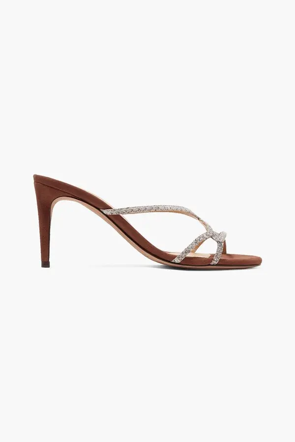 ALEXANDRE BIRMAN Sirena Watersnake And Suede Mules