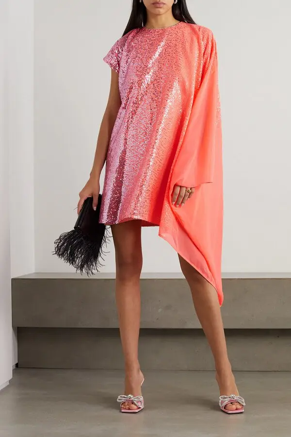 halpern sequin dress Halpern Wave Sequin Open-Back Column Gown