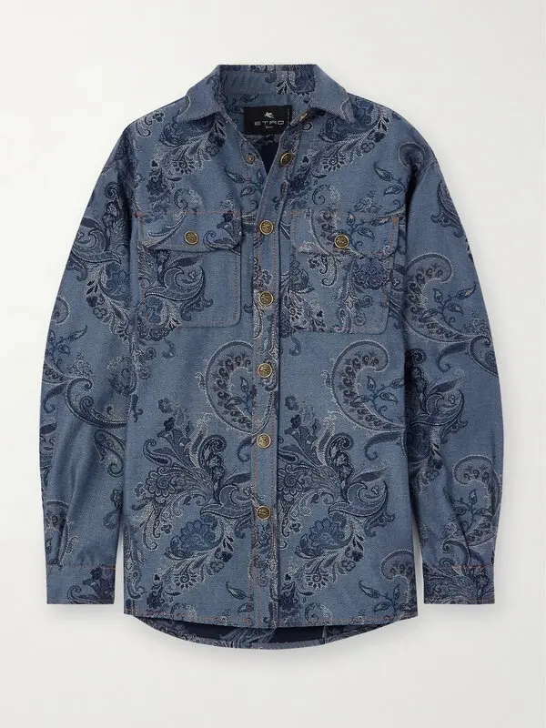 Etro Embroidered Oversized Denim Shirt