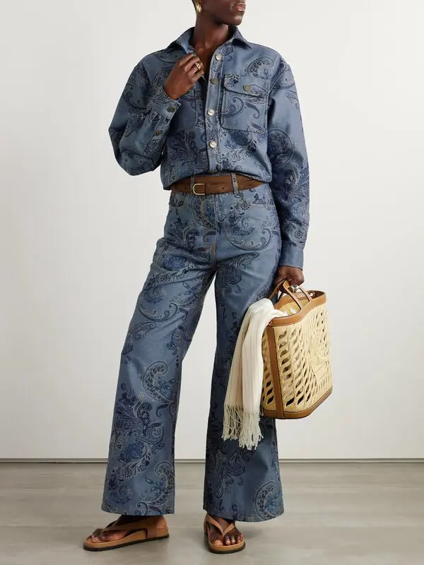Etro Embroidered Oversized Denim Shirt