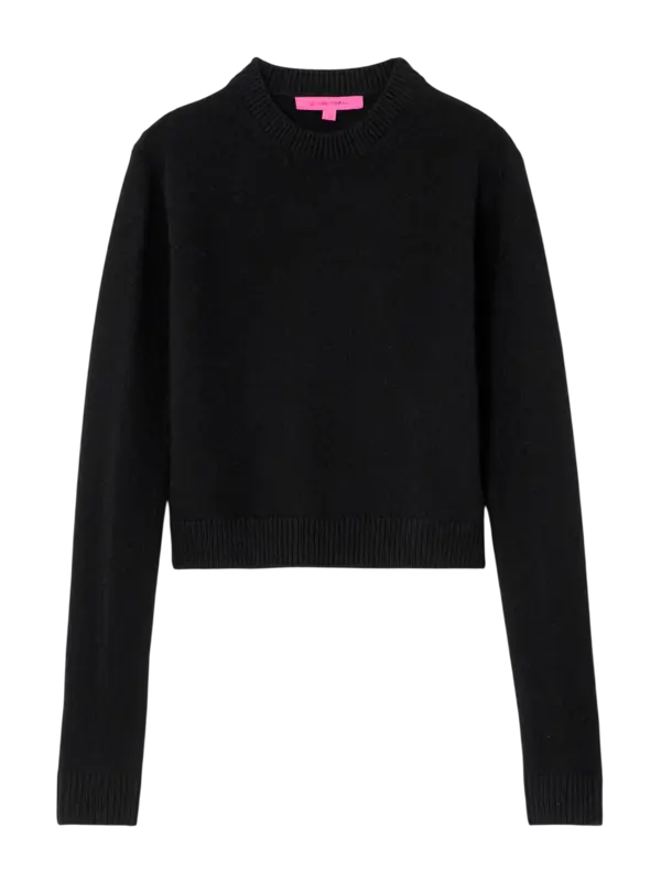 THE ELDER STATESMAN Cropped Cashmere Sweater - Black