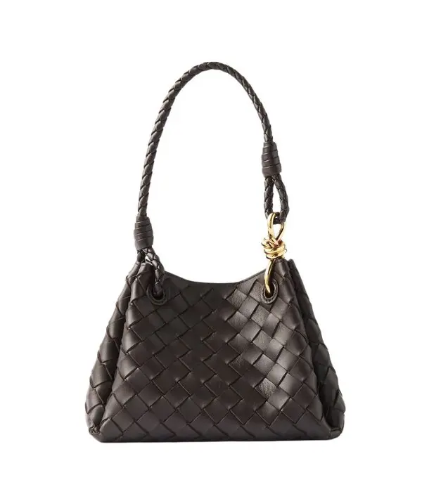 Bottega Veneta Parachute Intrecciato Leather Shoulder Bag - Brown