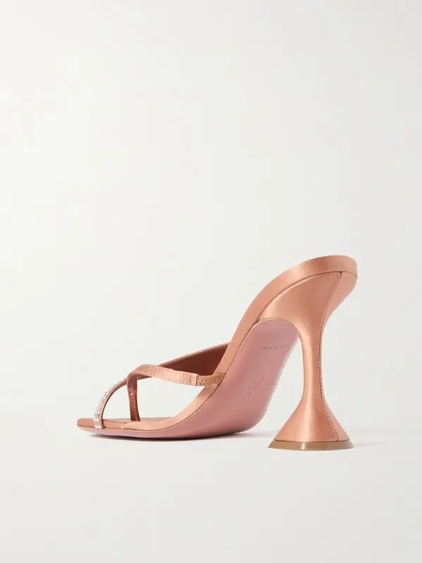 Amina Muaddi Shiona Crystal-embellished Satin Mules
