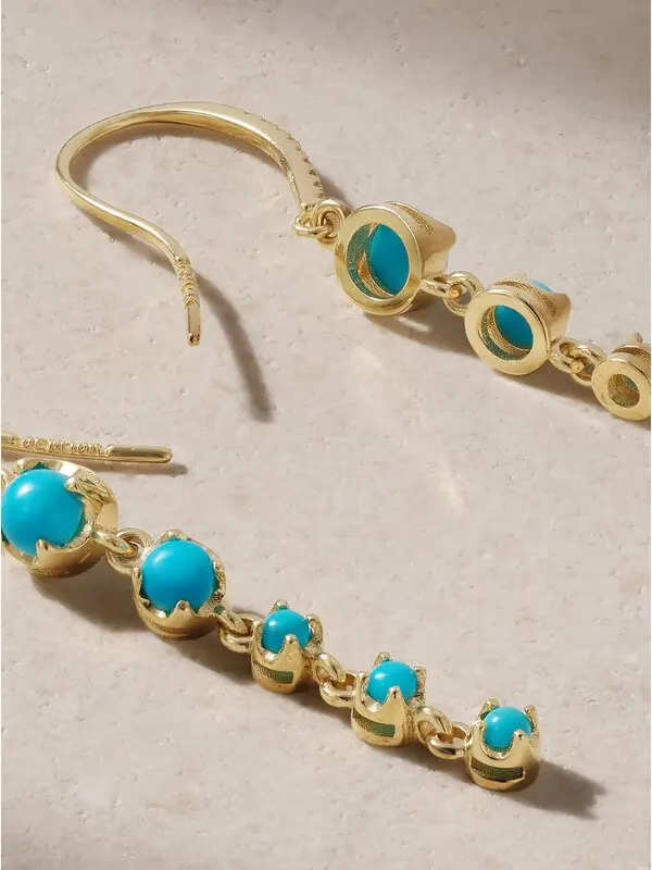 JENNIFER MEYER 5 Graduated Illusion 18-karat Turquoise And Diamond Earrings