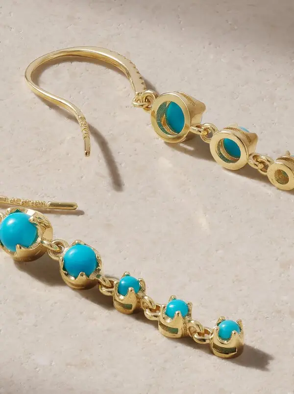 JENNIFER MEYER 5 Graduated Illusion 18-karat Turquoise And Diamond Earrings