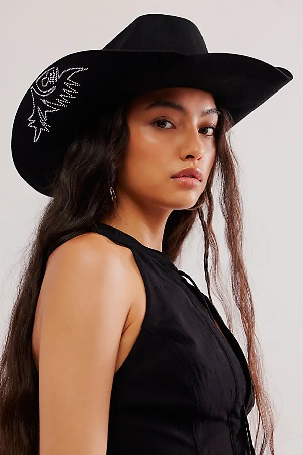 Understated Leather Silver Spirit Cowboy Hat - Black 