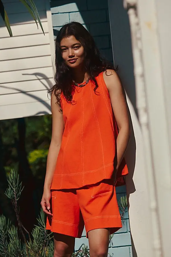 Free People Strada Set - Tangerine Tango