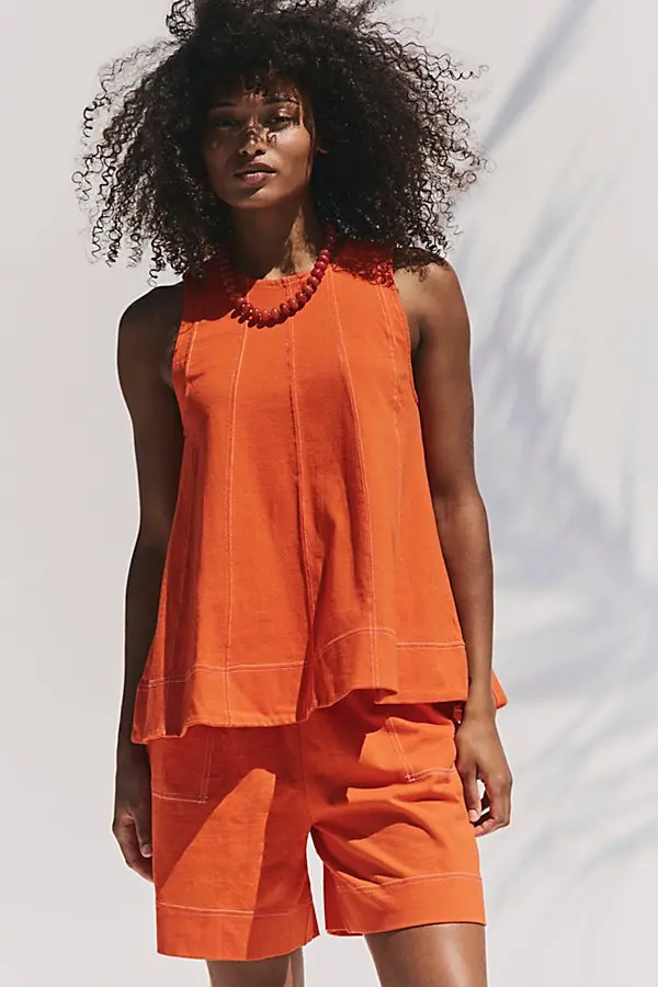 Free People Strada Set - Tangerine Tango