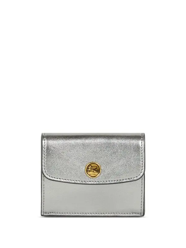 Etro Metallic Leather Cardholder - Silver