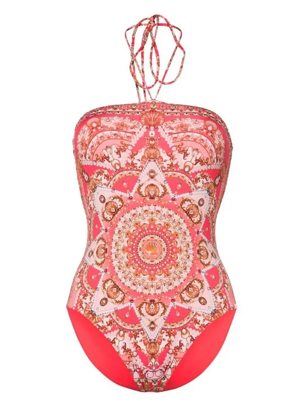 Camilla Shell Games Halterneck Swimsuit - Pink