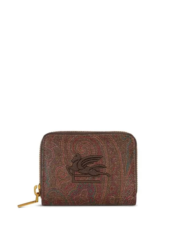 Etro Pegaso Zip-around Wallet - Brown
