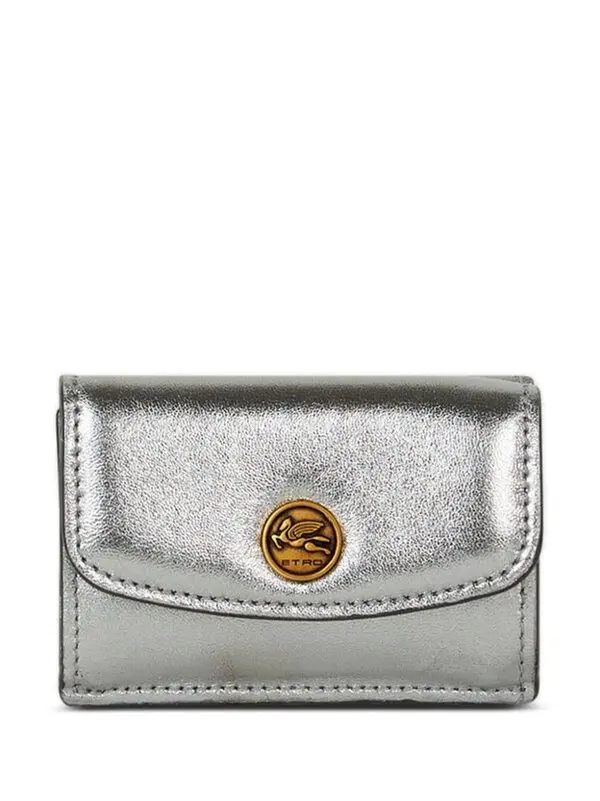 Etro Laminated Leather Coin Purse - Silver
