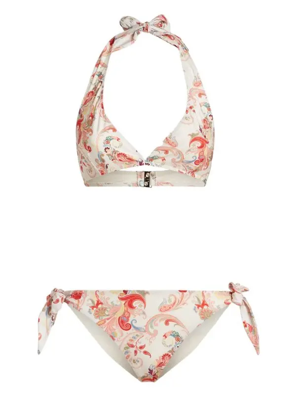 Etro Paisley-print Halterneck Bikini Set - White