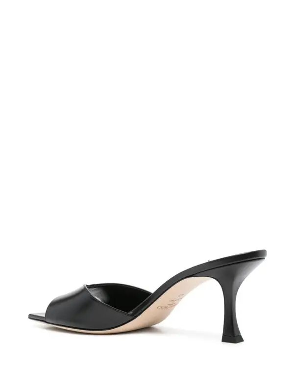 JIMMY CHOO Skye 70 Leather Heeled Mules - Black