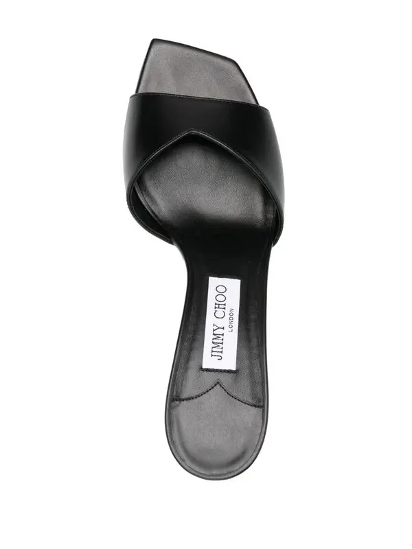 JIMMY CHOO Skye 70 Leather Heeled Mules - Black