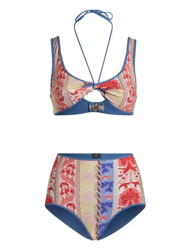 Etro Graphic-print Twisted Bikini Set - White