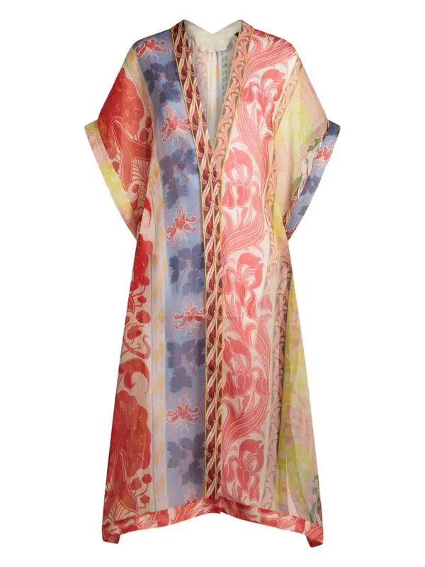 Etro Graphic-print Crepe Kaftan Dress - White