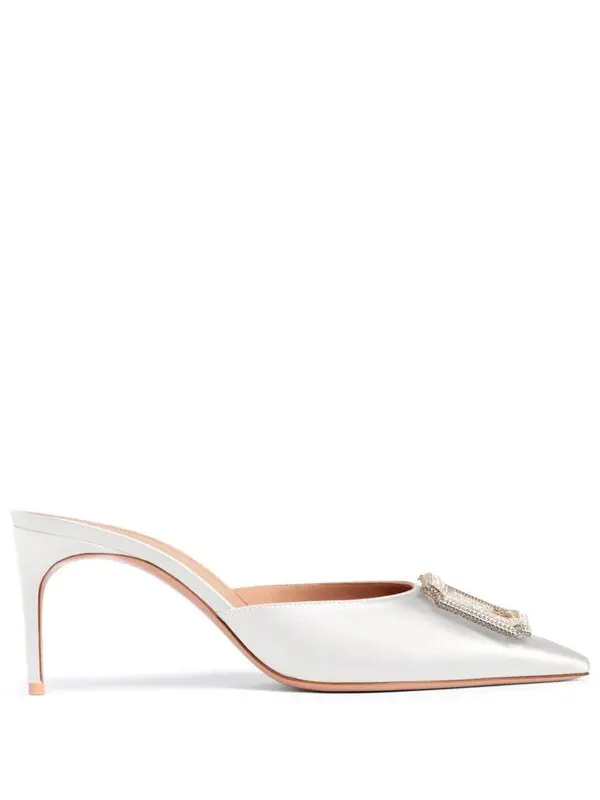 MALONE SOULIERS Mona 70mm Leather Mules - White