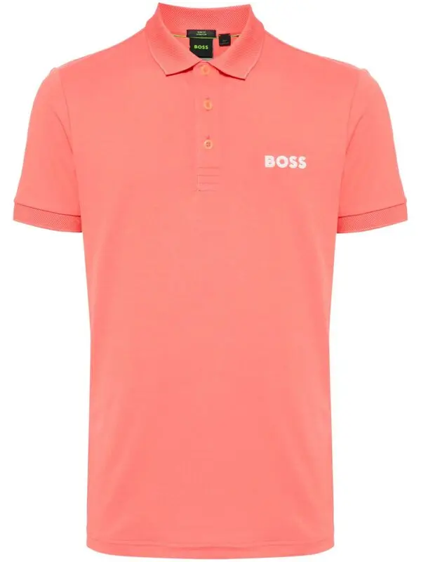 BOSS Logo-appliqué Short-sleeve Polo Shirt - Pink