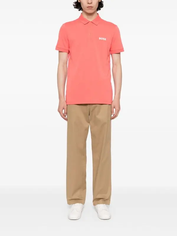 BOSS Logo-appliqué Short-sleeve Polo Shirt - Pink
