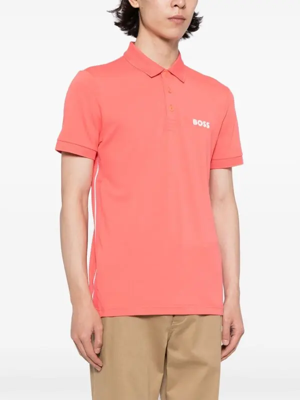 BOSS Logo-appliqué Short-sleeve Polo Shirt - Pink