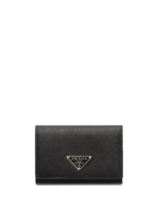 Prada Triangle-logo Leather Cardholder - Black