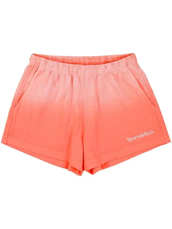 SPORTY & RICH Serif Logo Disco Shorts - Pink