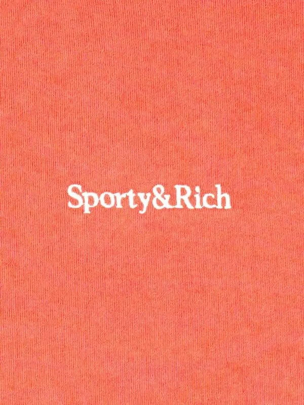 SPORTY & RICH Serif Logo Disco Shorts - Pink