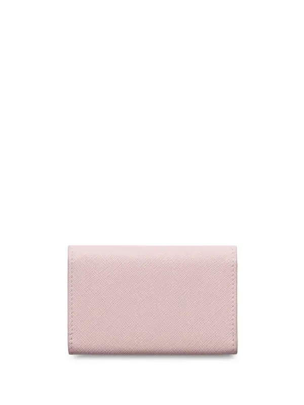 Prada Triangle-logo Leather Card Holder - Pink