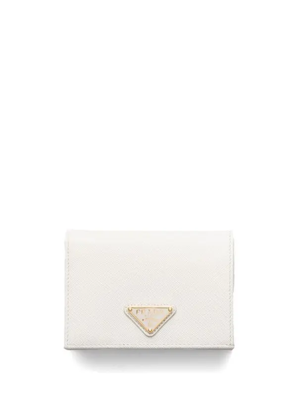 Prada Small Triangle-logo Leather Wallet - White